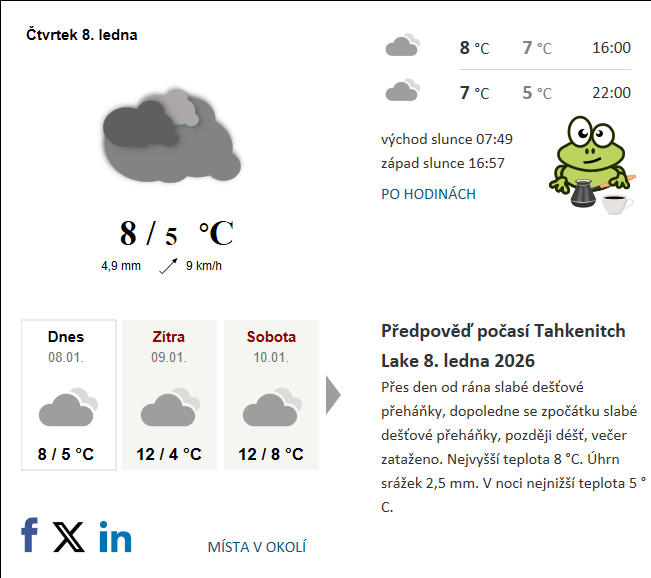 Počasí Tahkenitch Lake, Oregon, USA dnes - aktuální předpověď počasí ...